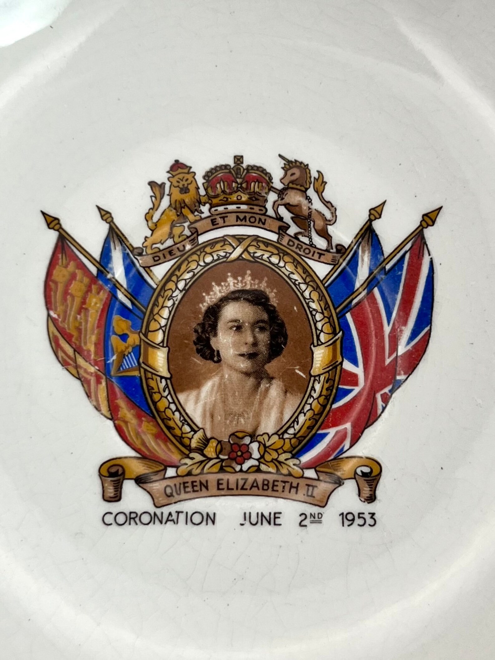 Vintage Queen Elizabeth II Coronation Small Plate Victoria Pottery ...