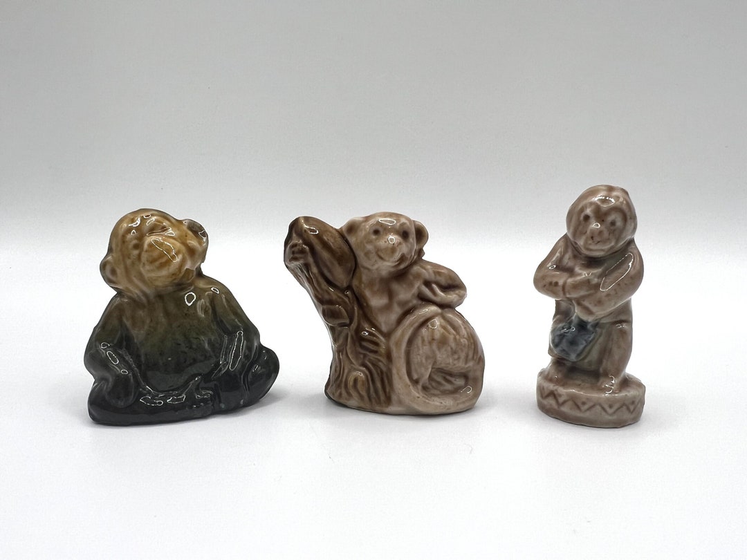 Wade Pottery Collectible Monkey Figurines Set of Three 1960-1970 - Etsy