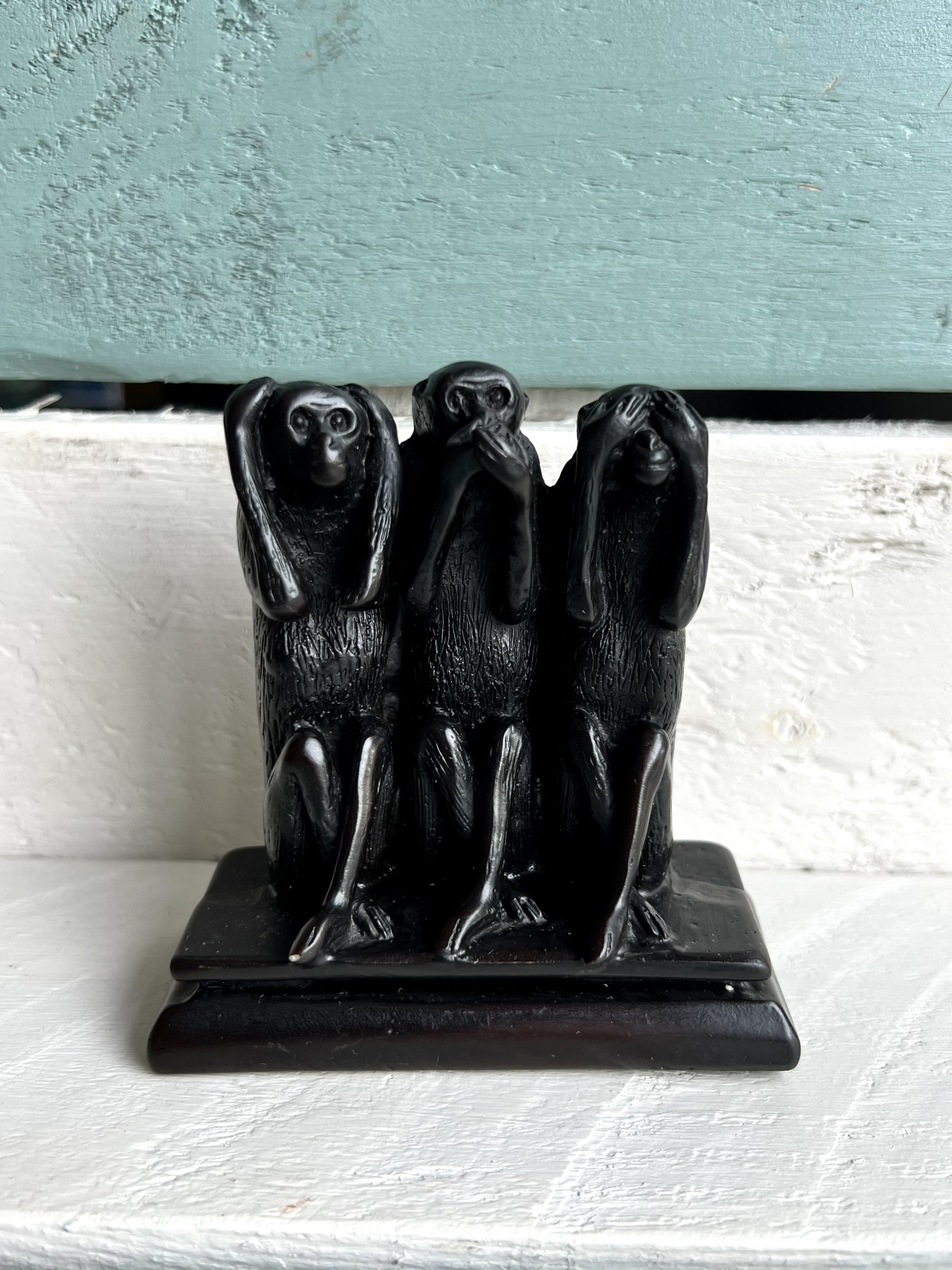 Three Wise Monkeys Vintage Resin Statue Home Decor Speak No Evil, See ...