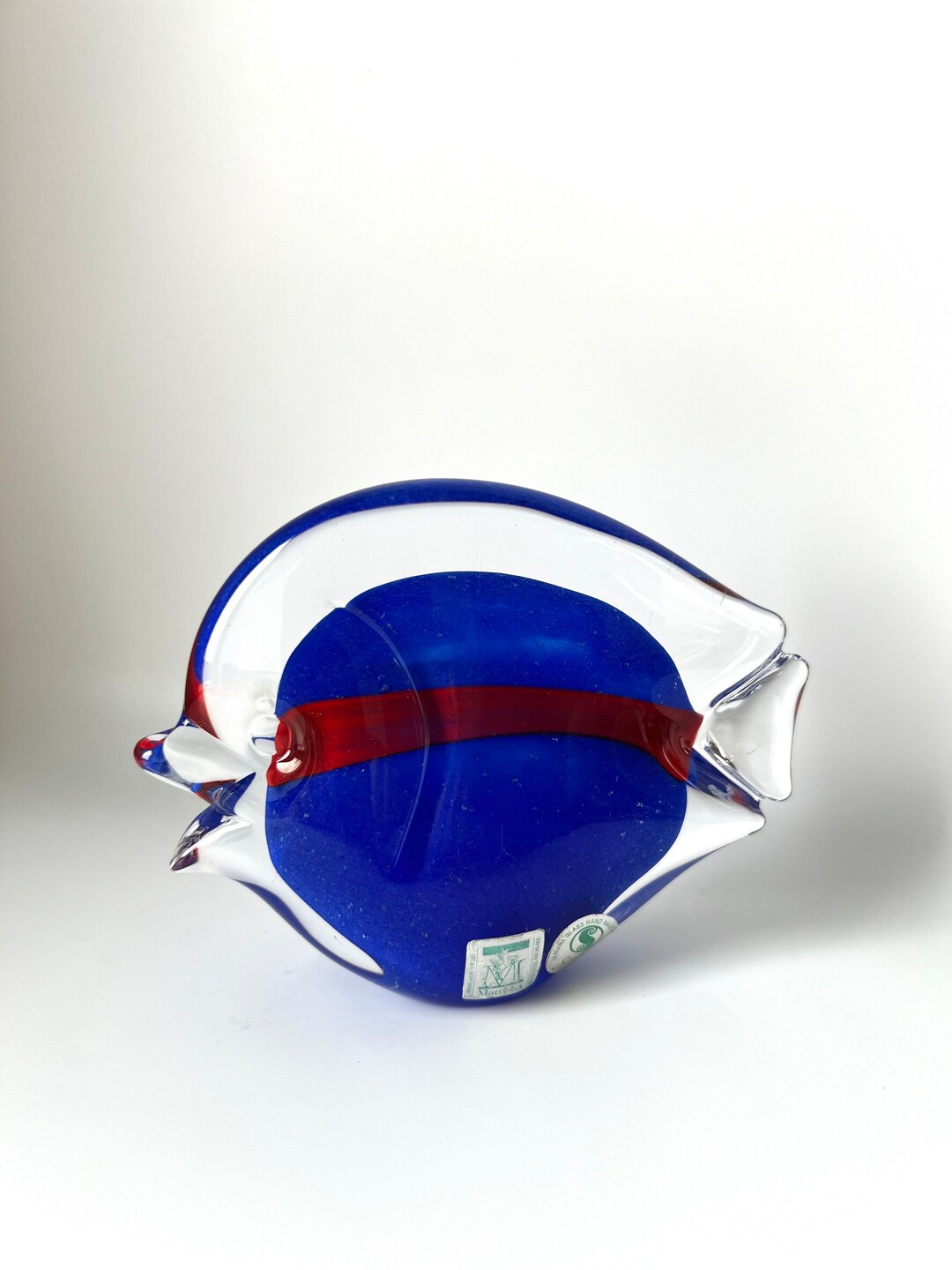 Vintage Marcolin Handmade Glass Fish Glass Signed Sculpture Made in ...