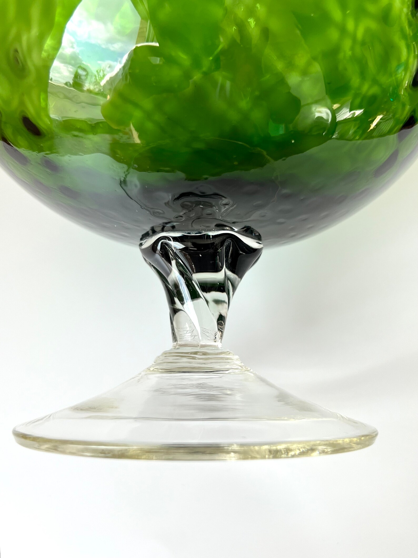 Vintage Empoli Diamond Optic Green Brandy Snifter - Etsy
