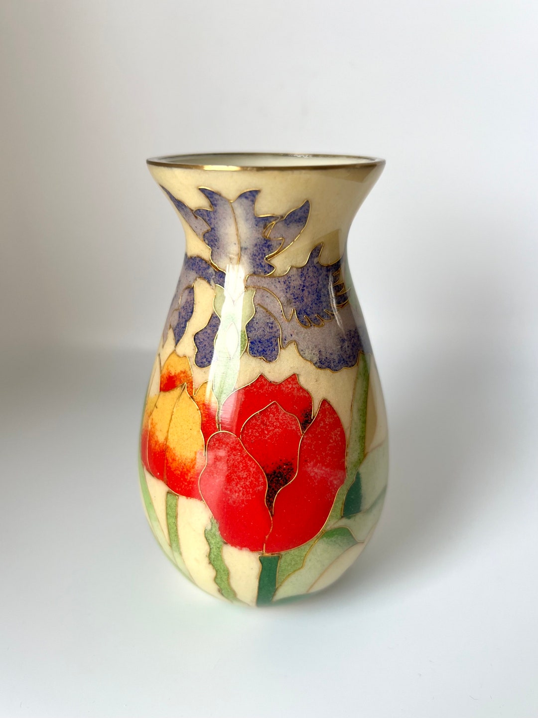 Vintage Cloisonne Glass Vase Patent 6238756 by William Yee Made in USA ...