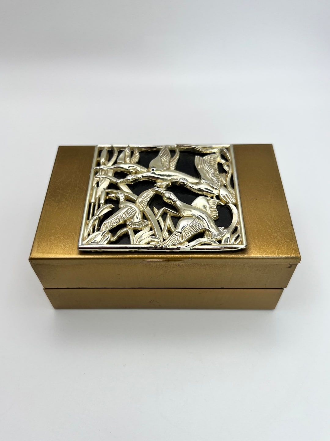 Vintage Collectible Hinged Cigarette Box Brass With Beautiful Ornament ...