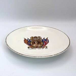 Vintage Queen Elizabeth II Coronation Small Plate Victoria Pottery ...