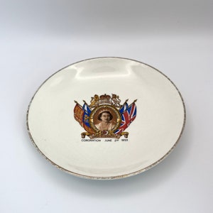 Vintage Queen Elizabeth II Coronation Small Plate Victoria Pottery ...