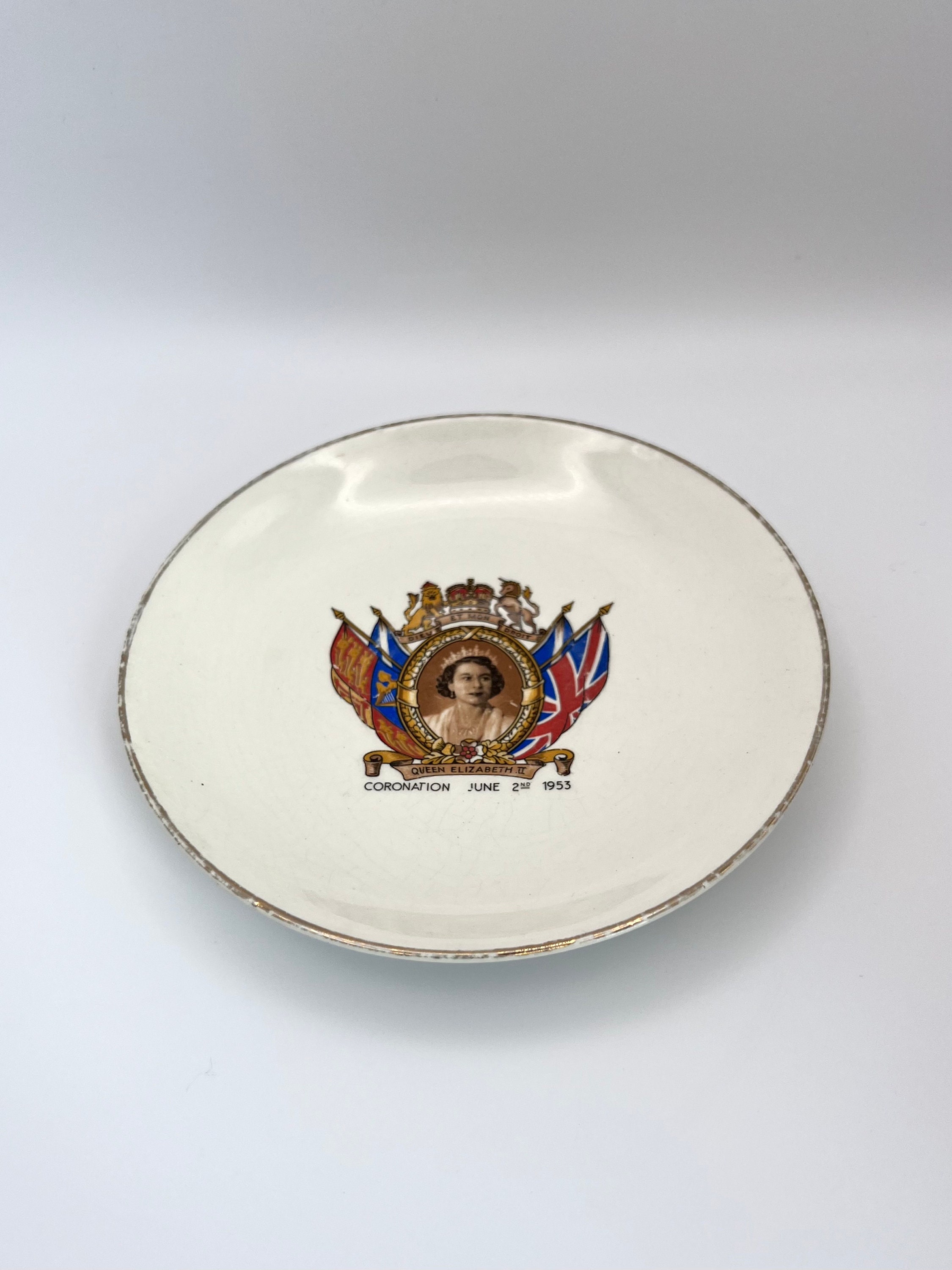 Vintage Queen Elizabeth II Coronation Small Plate Victoria Pottery ...