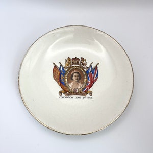Vintage Queen Elizabeth II Coronation Small Plate Victoria Pottery ...