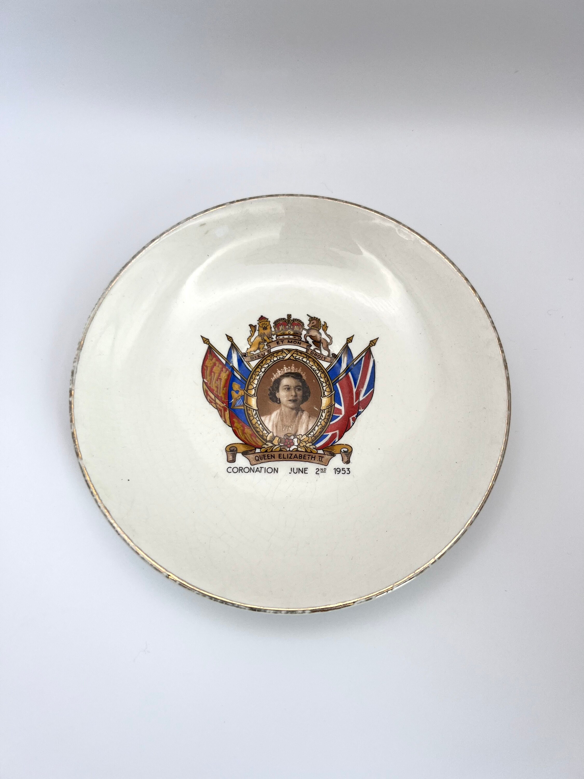 Vintage Queen Elizabeth II Coronation Small Plate Victoria Pottery ...