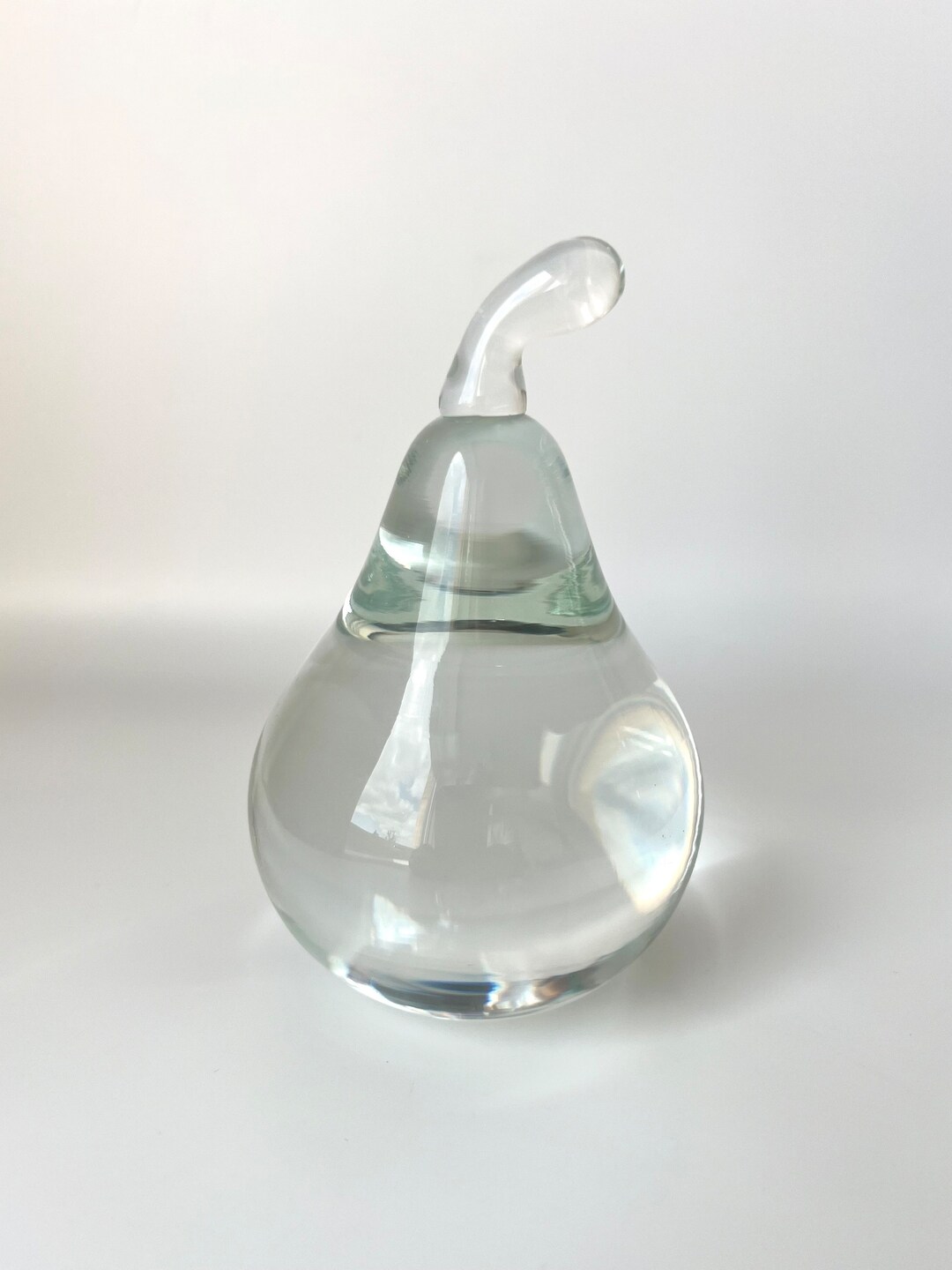 Vintage Glass Pear Paperweight Clear Glass - Etsy