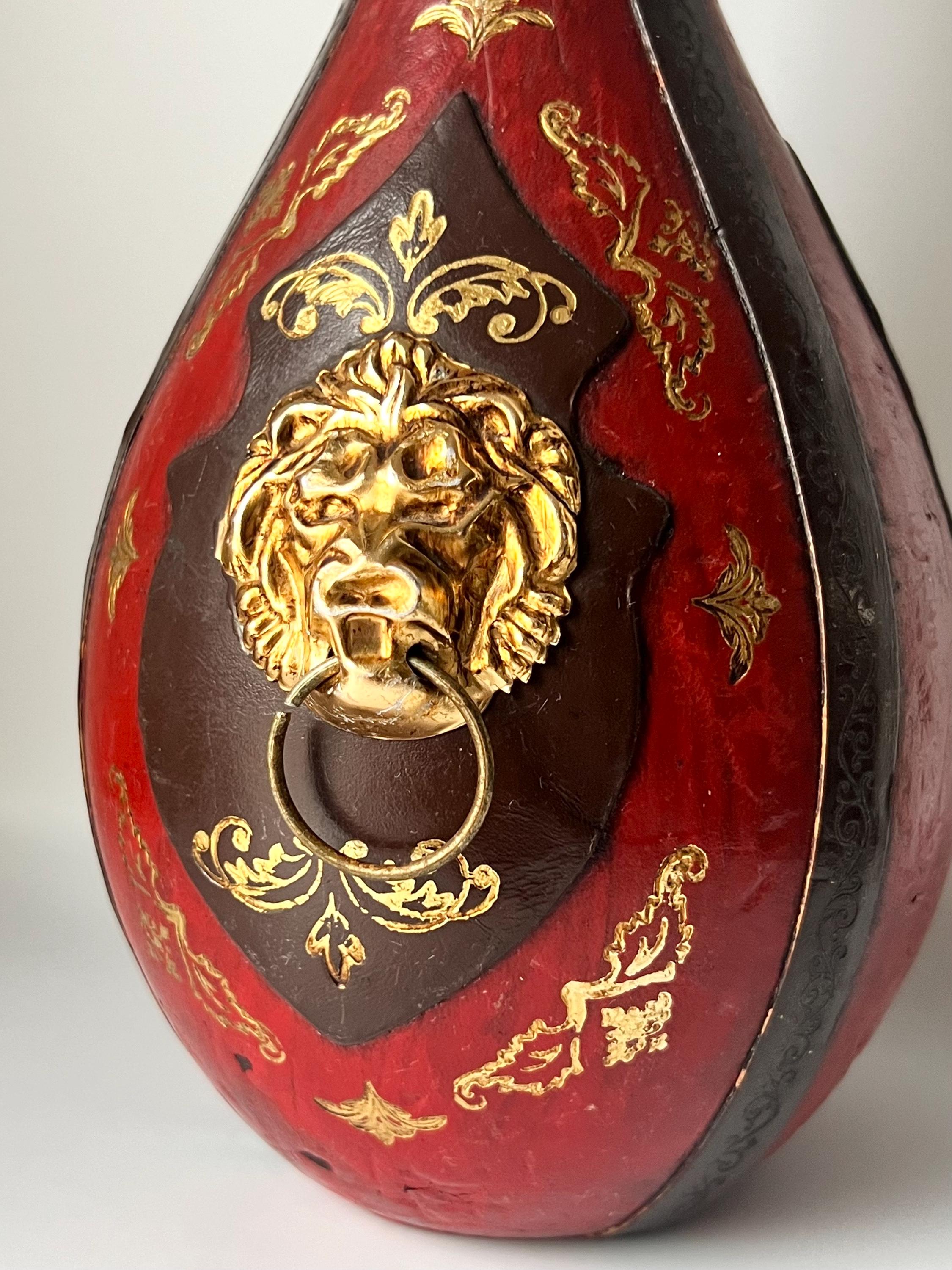 Vintage Italian Leather Covered Liquor Bottle Decorative Collectible - Etsy