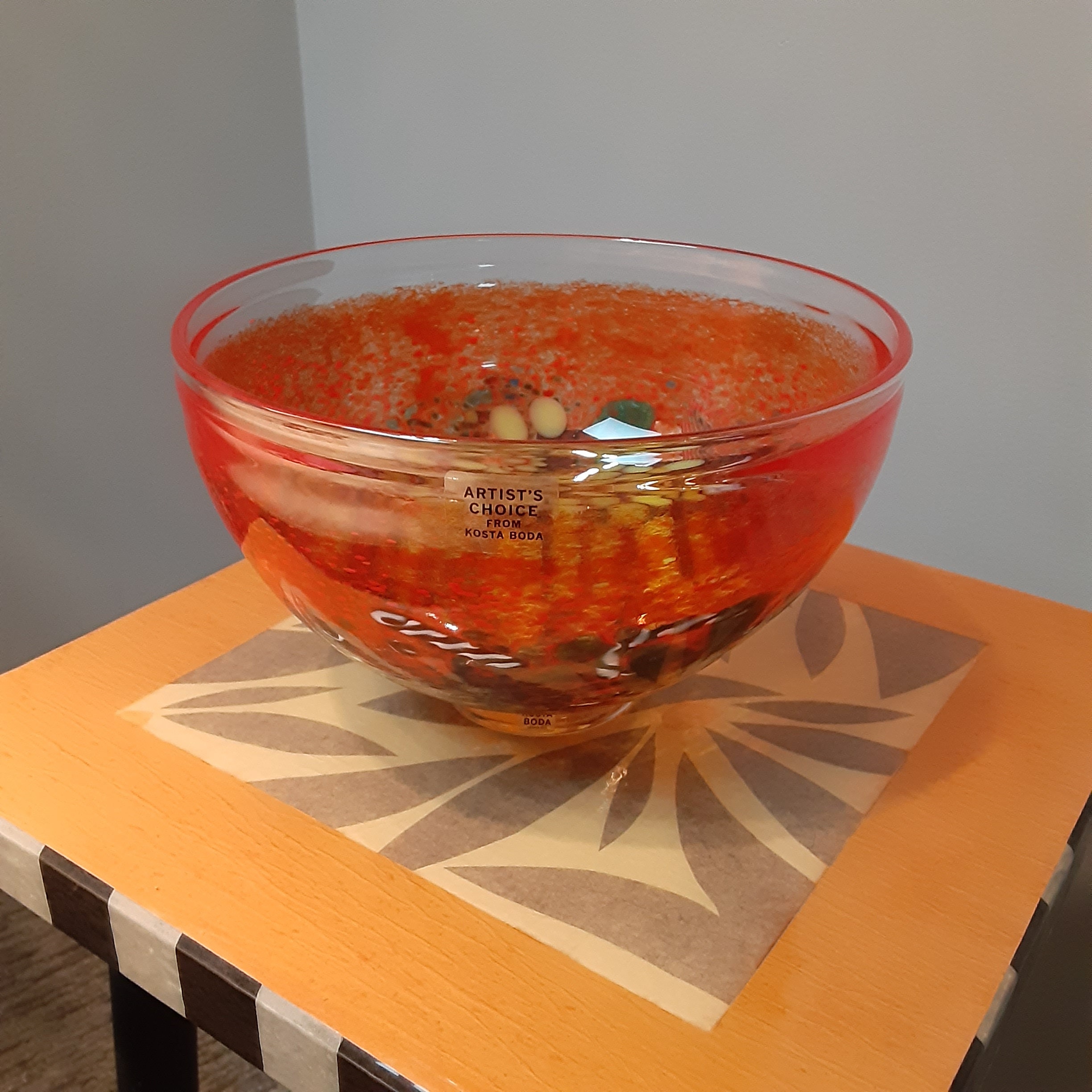 KOSTA BODA 8 artist's Choice Orange Satellite Bowl by Bertil Vallien ...