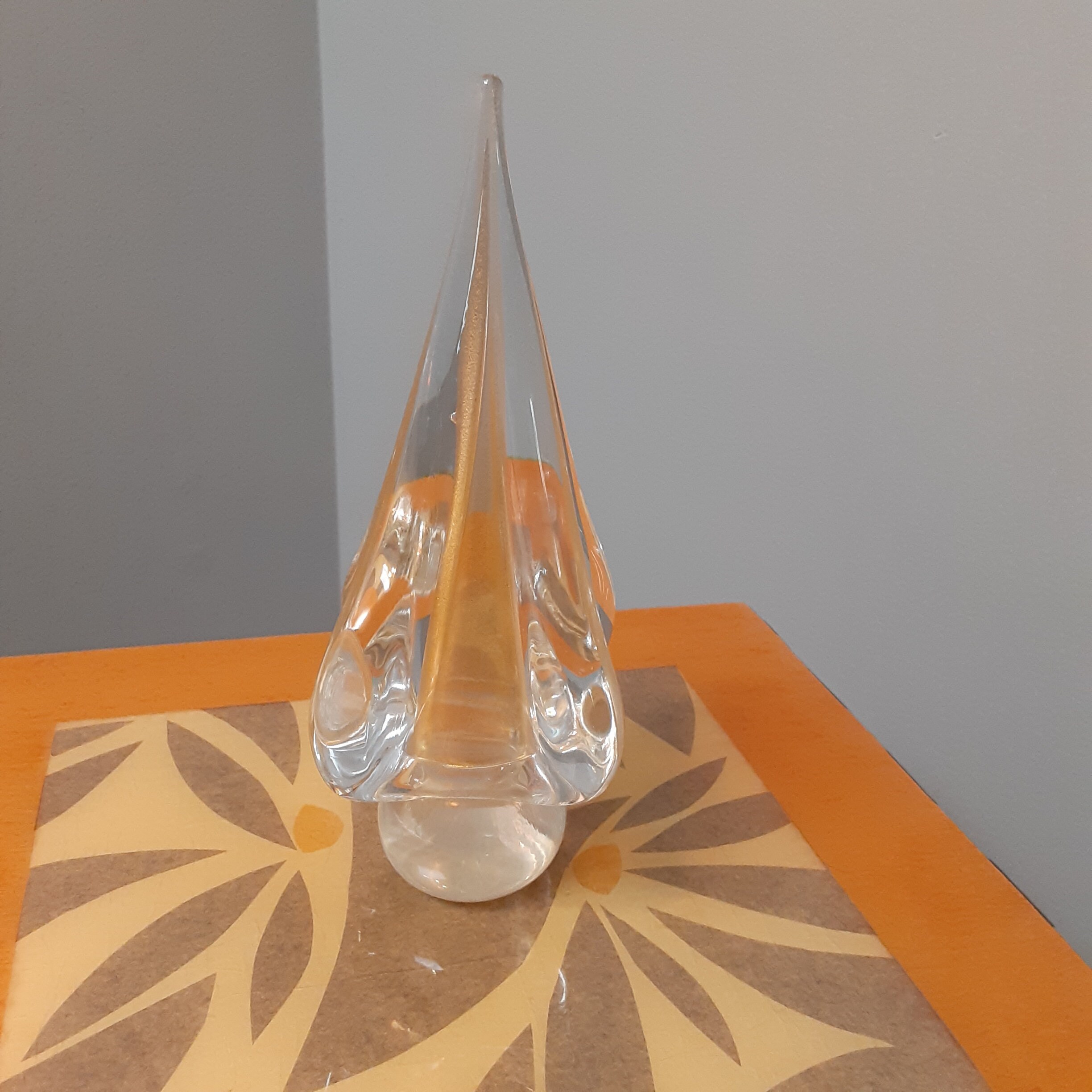 Vintage Murano Clear With Gold Interior W/label - Etsy