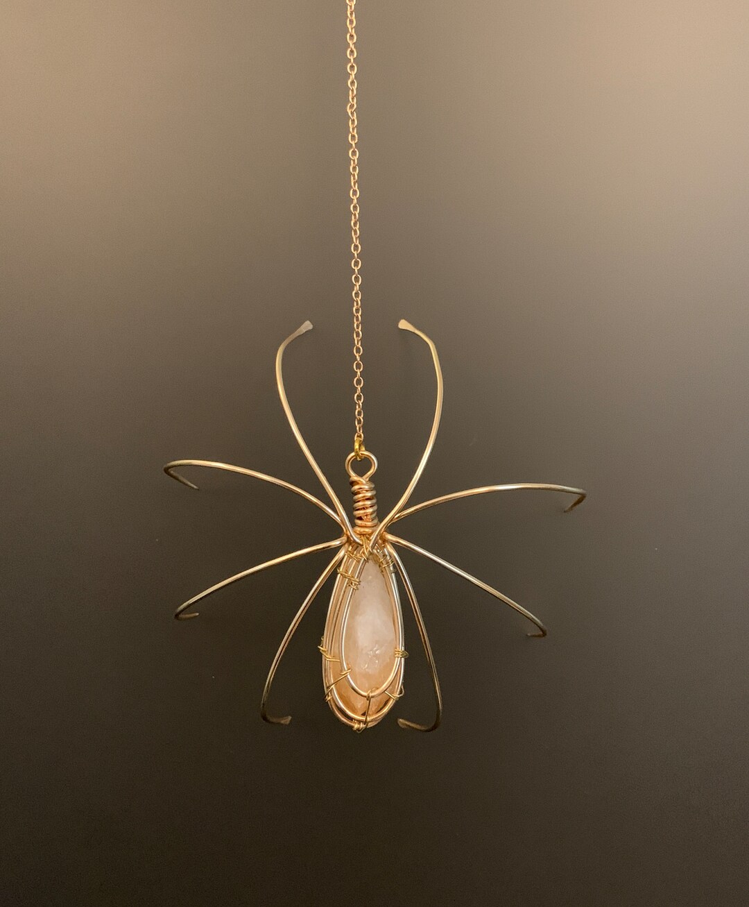 Crystal Citrine Wire Wrapped Spider Decor - Etsy