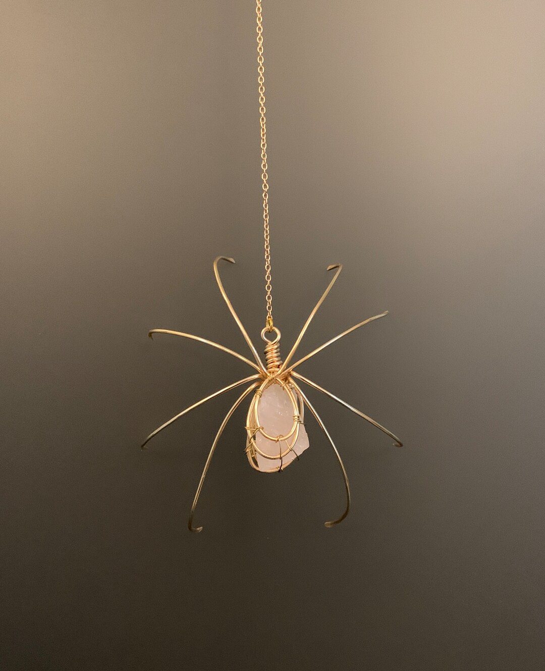Crystal Rose Quartz Wire Wrapped Spider - Etsy