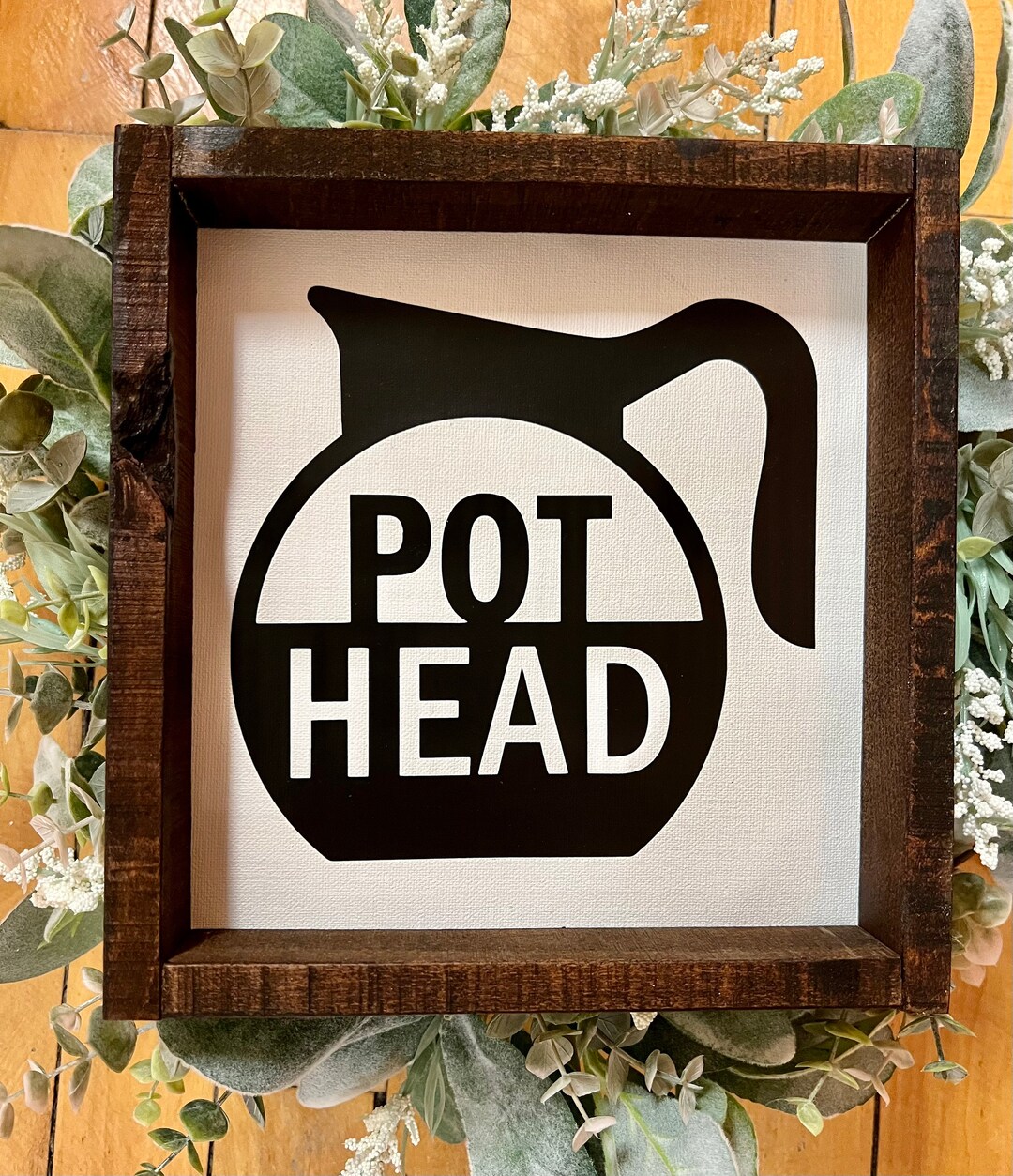 Pot Head Sign | Coffee Themed Gift | Coffee Themed Decor | Coffee Bar ...
