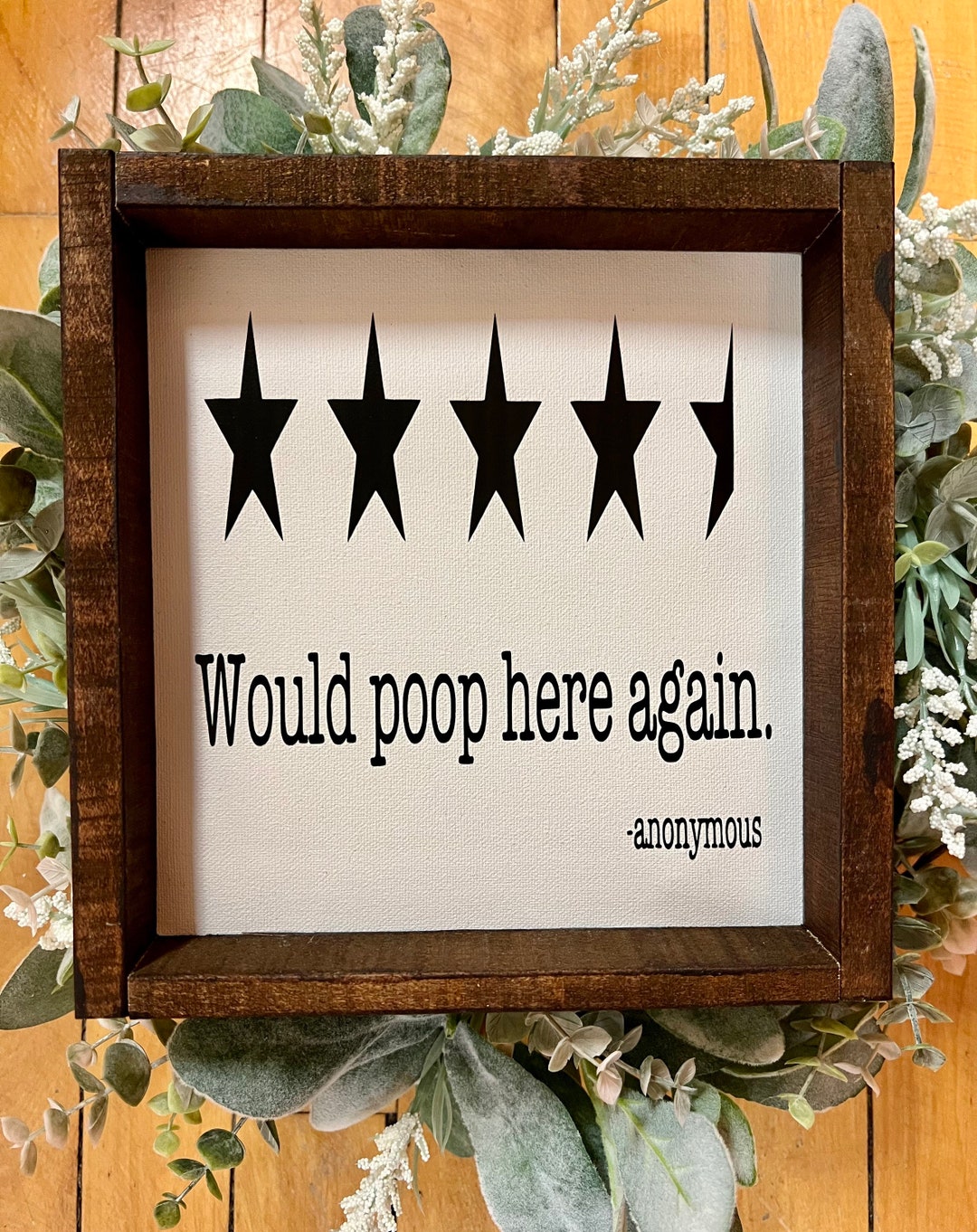 Would Poop Here | Bathroom Sign | Bathroom Decor | Farmhouse Sign ...