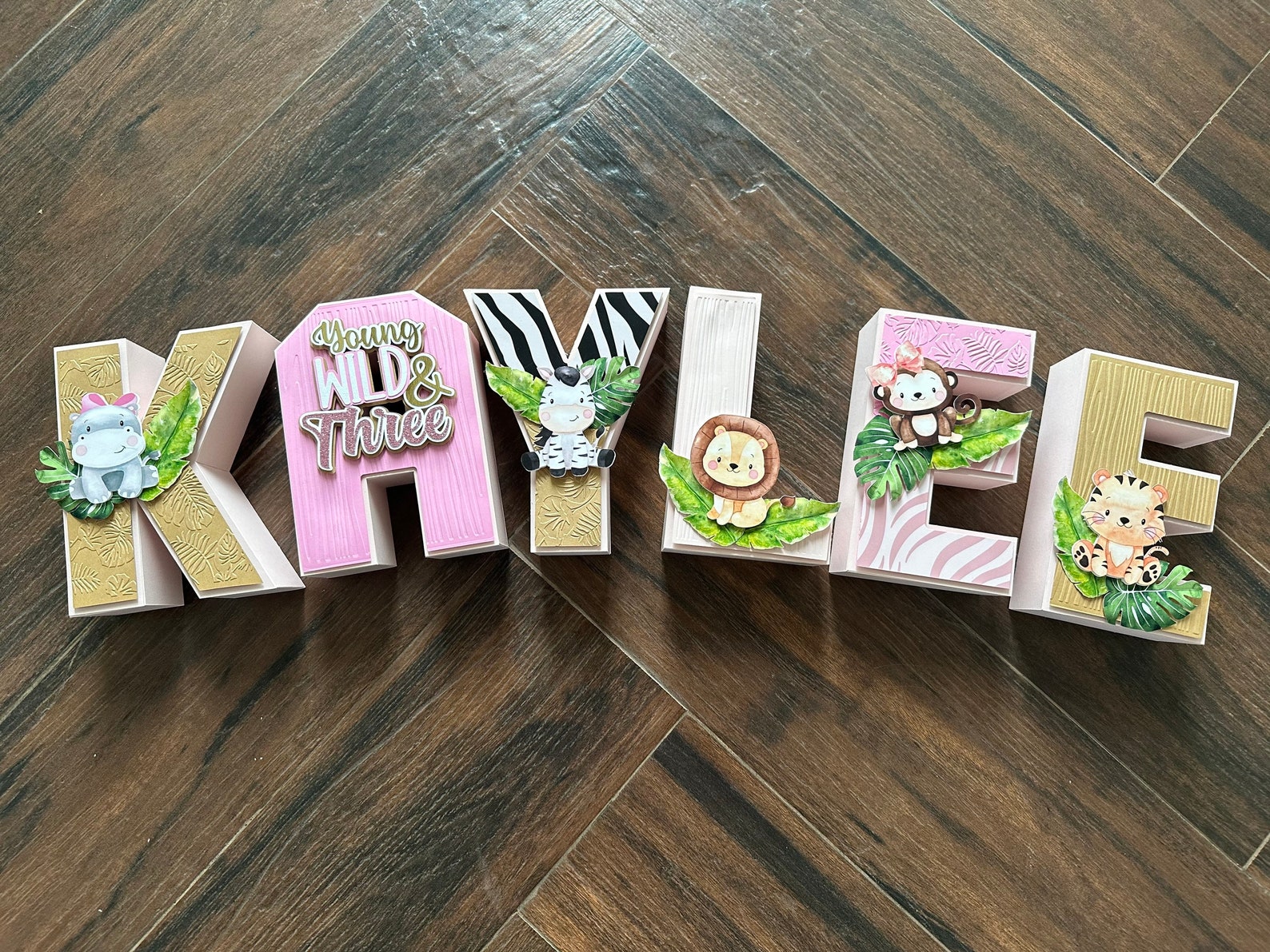Young Wild and Three 3D Letters /safari 3D Letters/jungle Animals ...