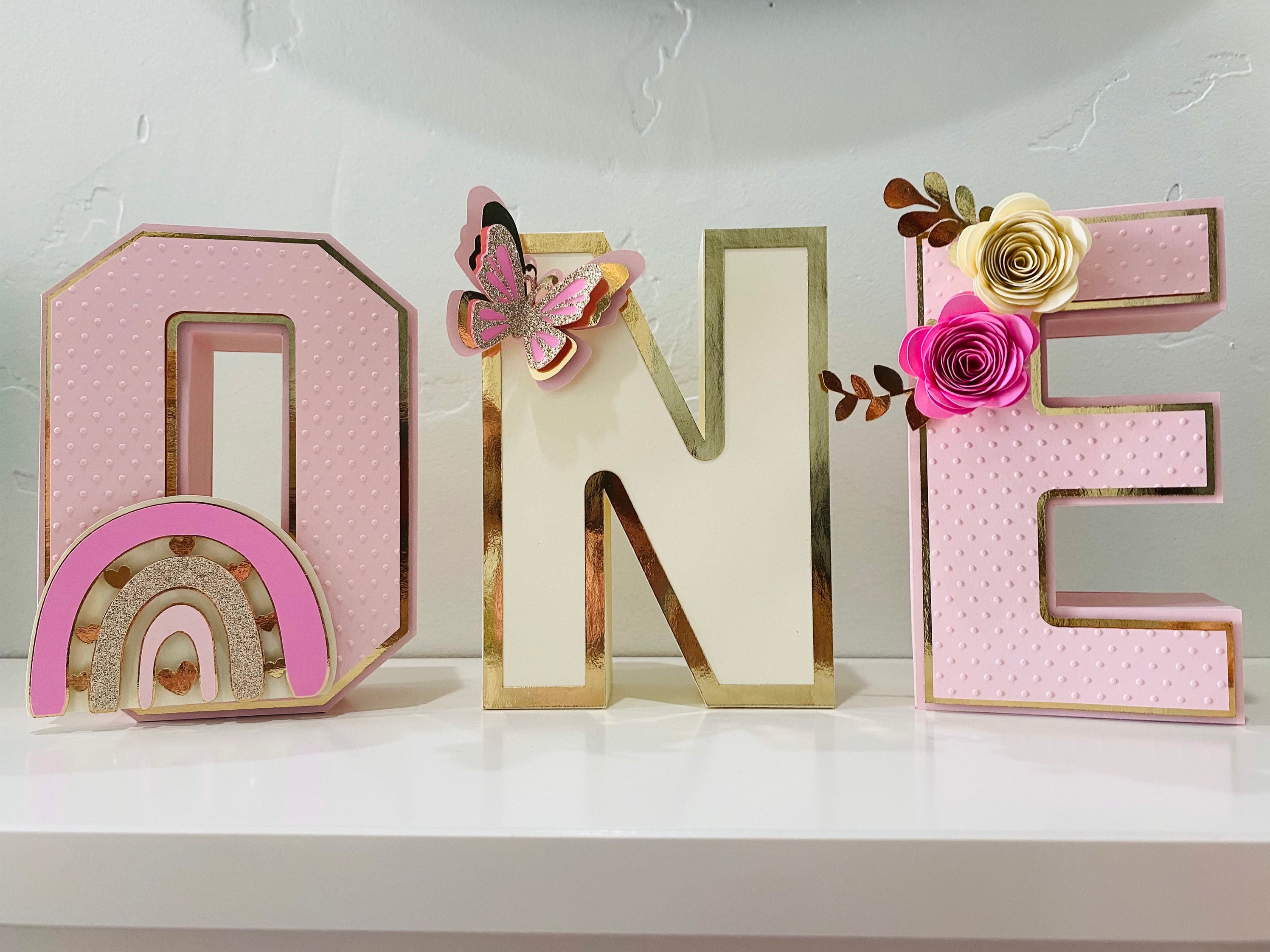 Rainbow Flowers and Butterflies 3d Letters Party or Room - Etsy