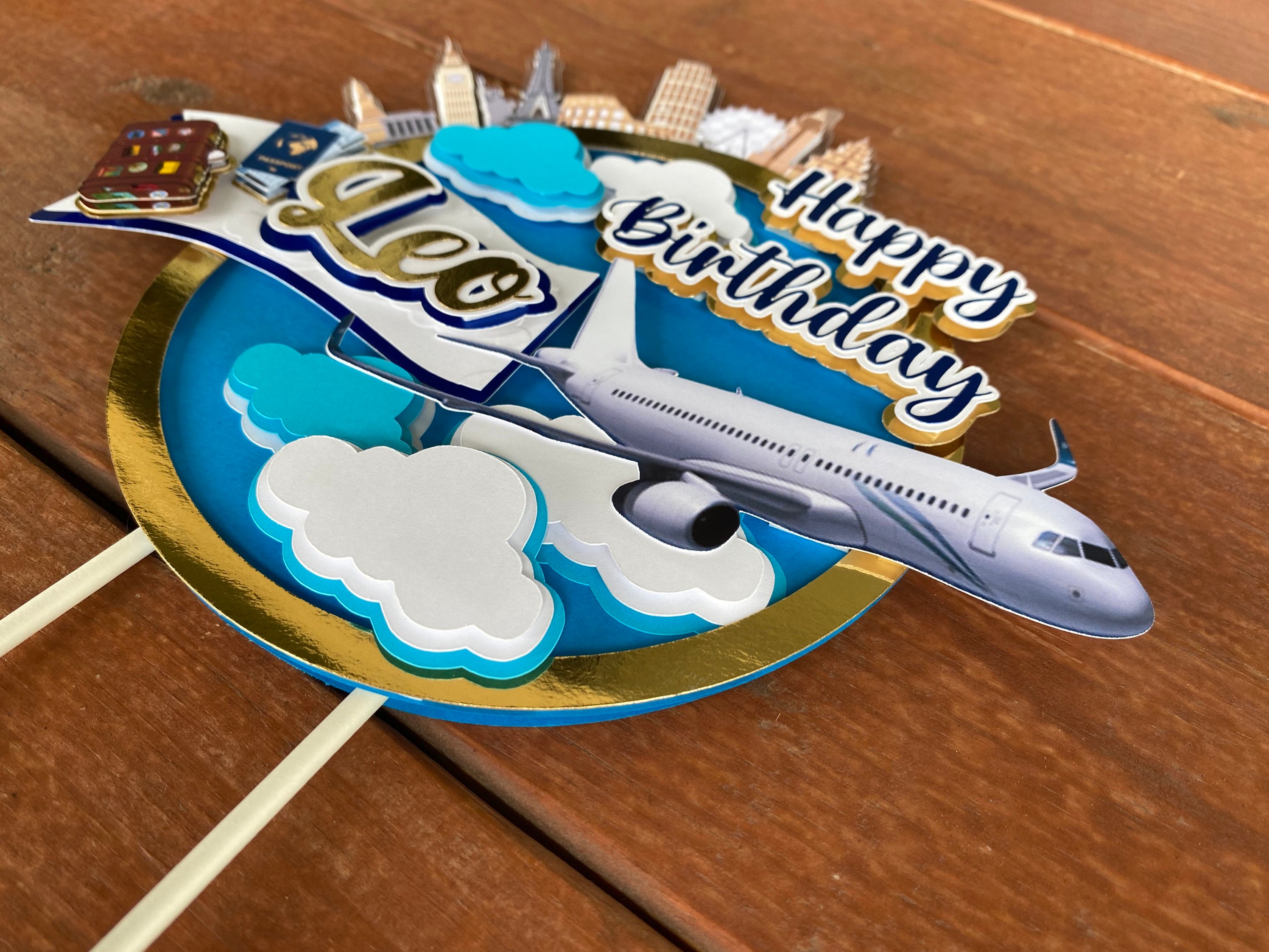 Around the World 3d Cake Topper /travel 3d Cake Topper/ Traveler Party ...