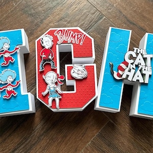 Seuss Inspired 3d Letters/ 3d Letters /seuss Birthday Party Theme - Etsy