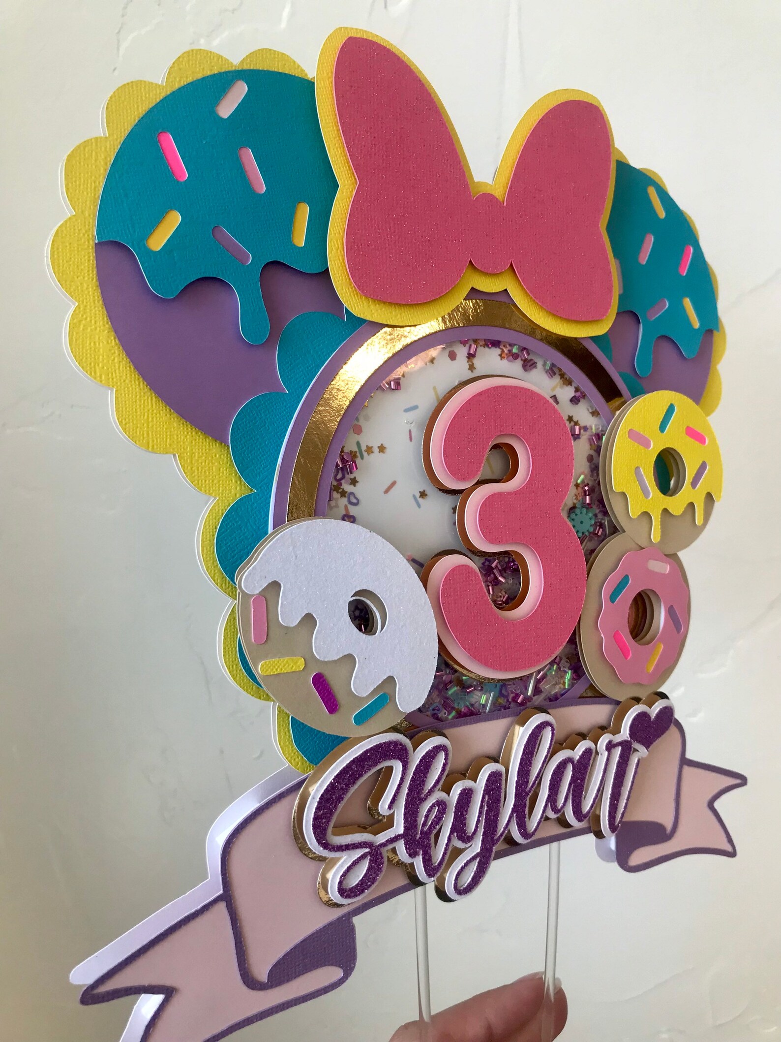 Minnie Mouse Donut Shaker Cake Topper / Minnie Donut Topper/ | Etsy