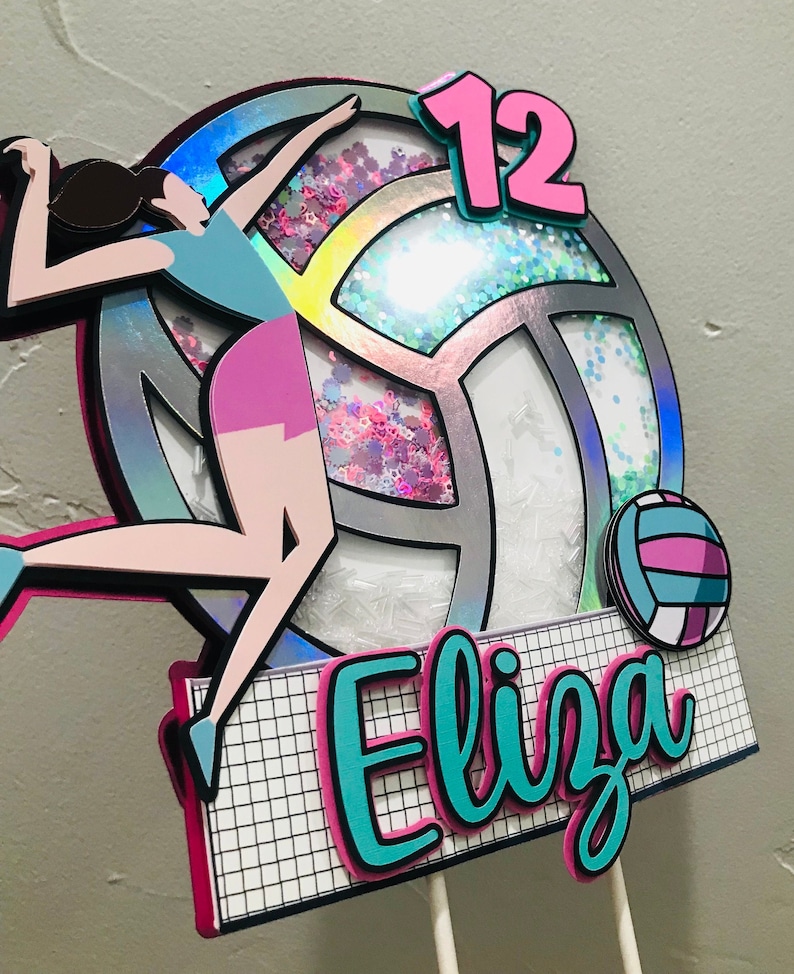 Volleyball 3D Shaker Cake Topper / Volleyball Birthday Party Theme ...