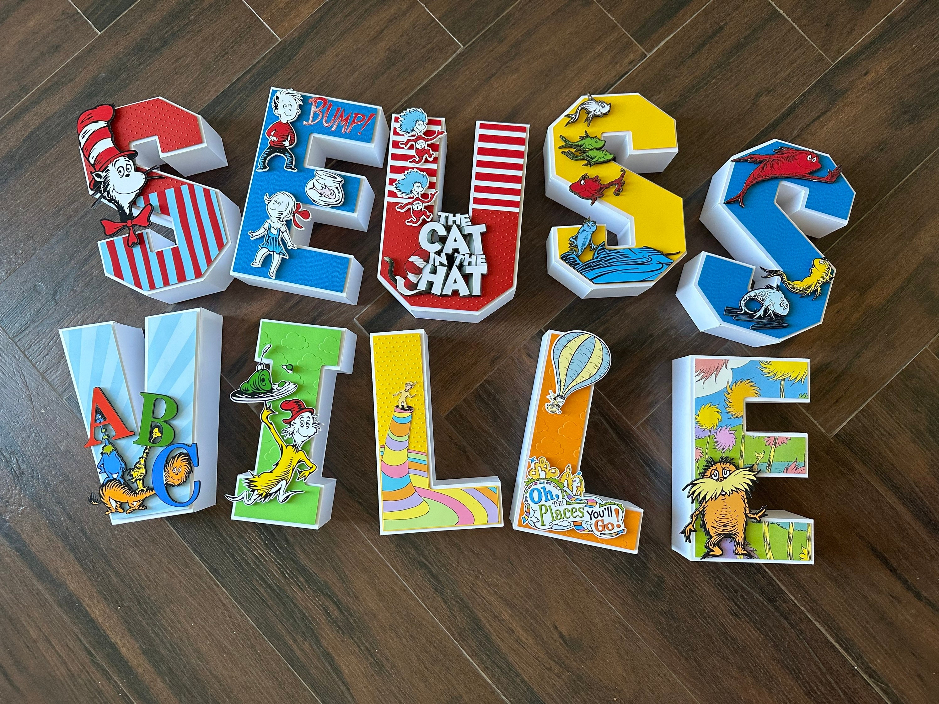 Seuss Inspired 3d Letters/ 3d Letters /seuss Birthday Party Theme - Etsy