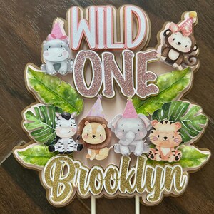 Wild ONE Cake Topper / Safari Cake Topper/ Jungle Animals Topper / Wild ...