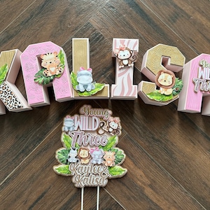 Young Wild and Three 3D Letters /safari 3D Letters/jungle Animals ...