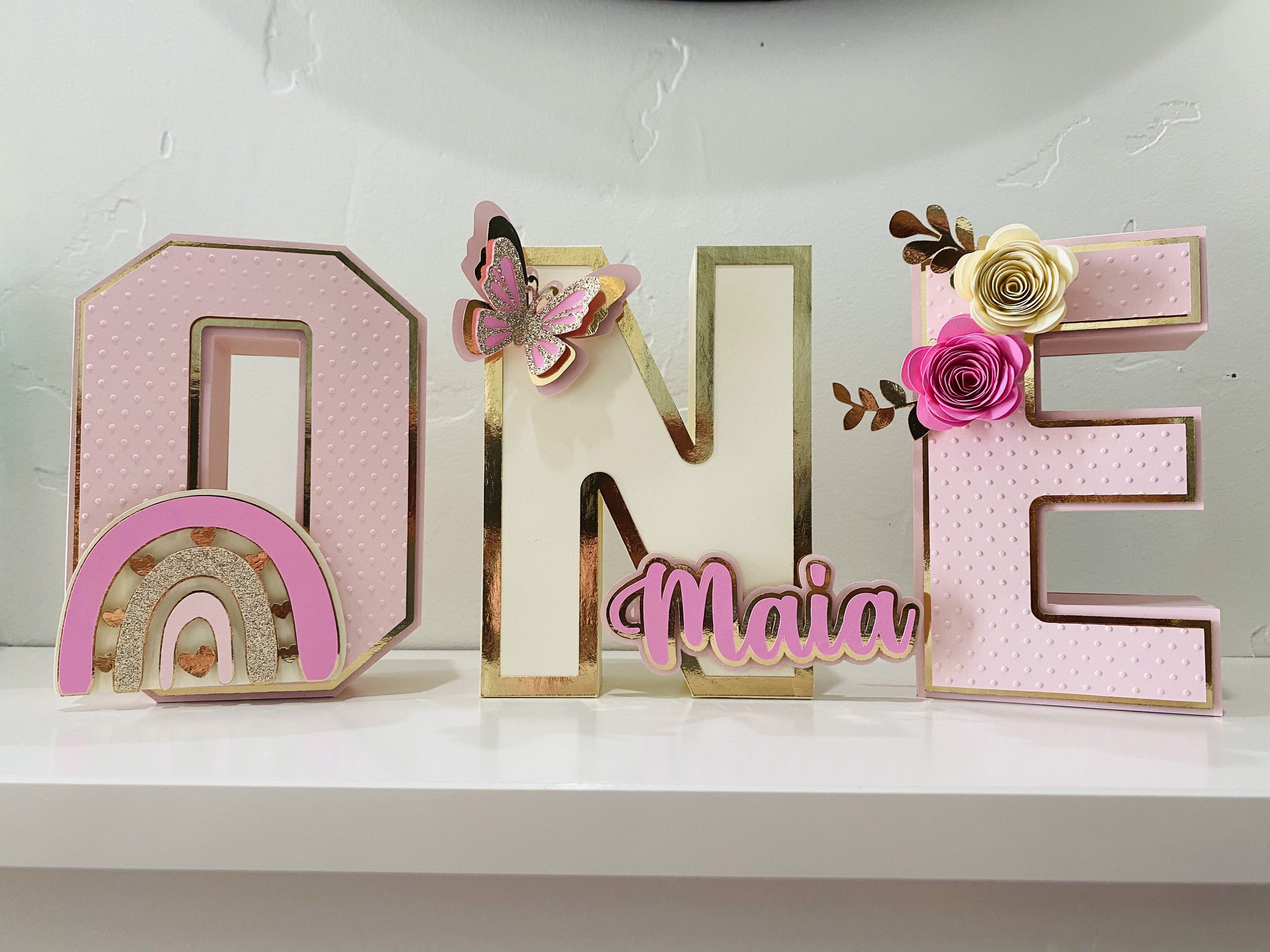 Rainbow Flowers and Butterflies 3d Letters Party or Room | Etsy