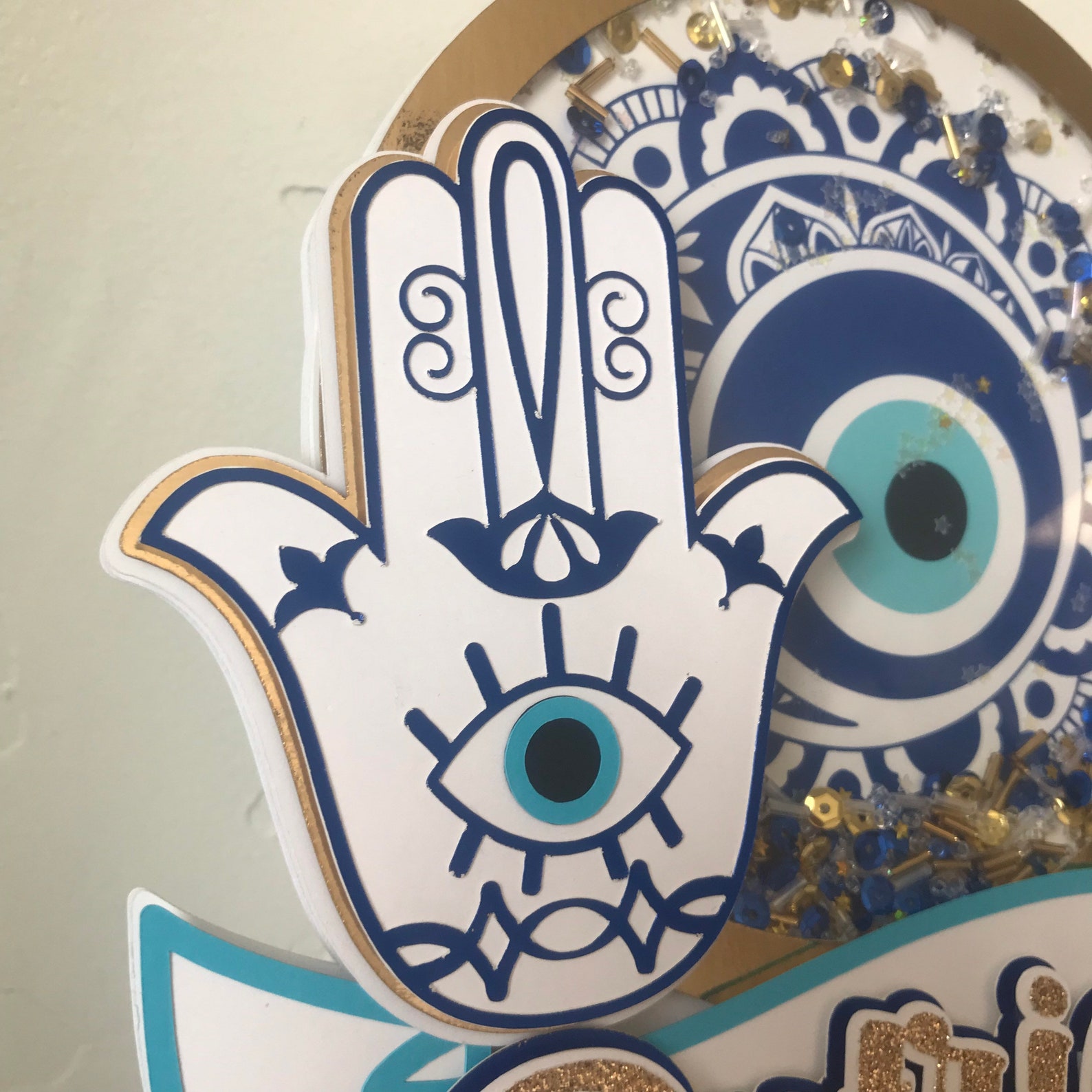 Evil Eye Shaker Cake Topper / Hamsa Evil Eye Cake Topper/ Evil - Etsy