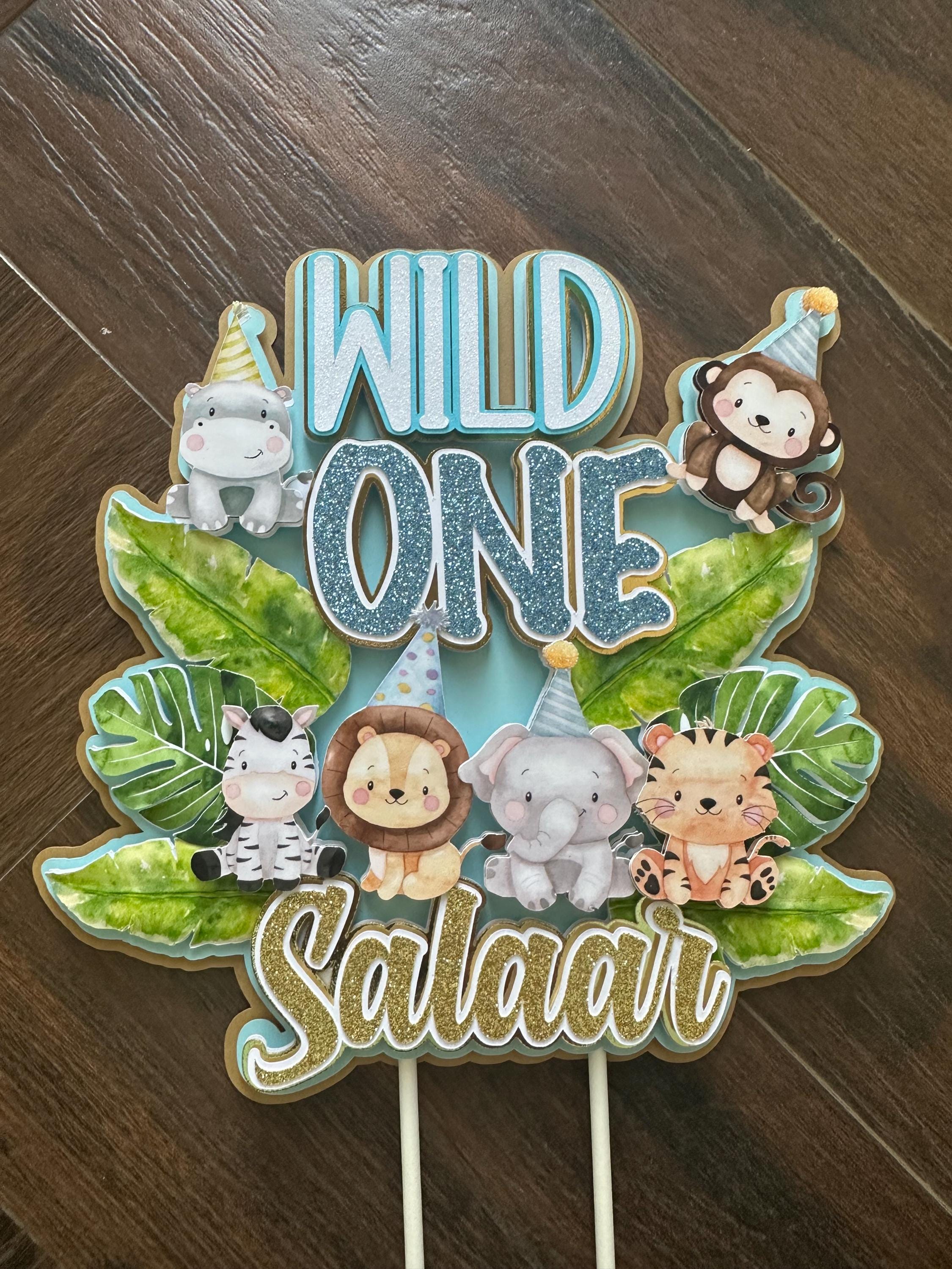 Wild ONE Cake Topper / Safari Cake Topper/ Jungle Animals Topper / Wild ...