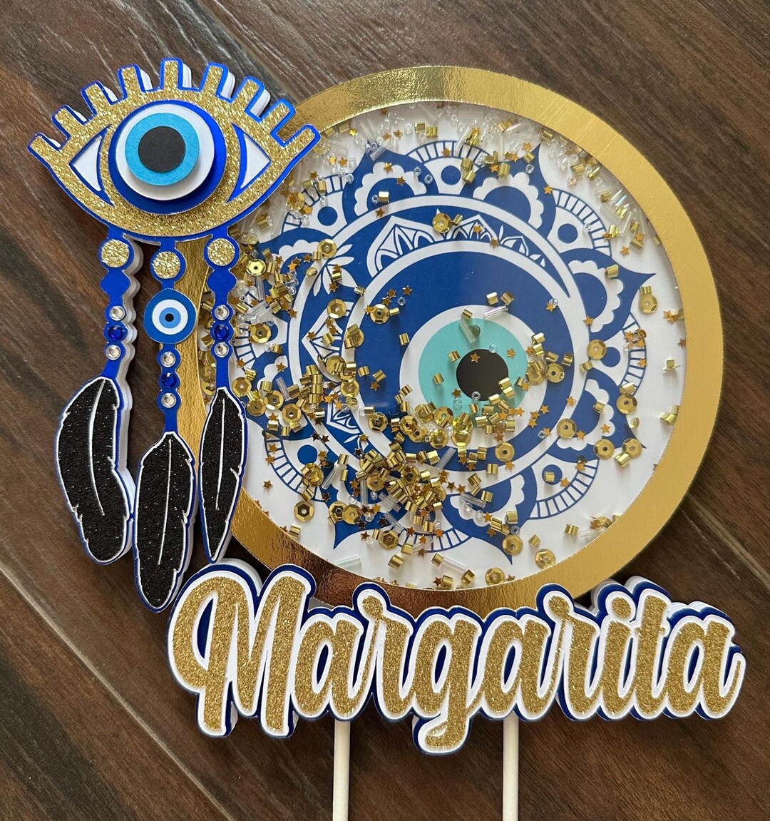 Evil Eye Shaker Cake Topper / Evil Eye Birthday Party Theme / Turkish ...