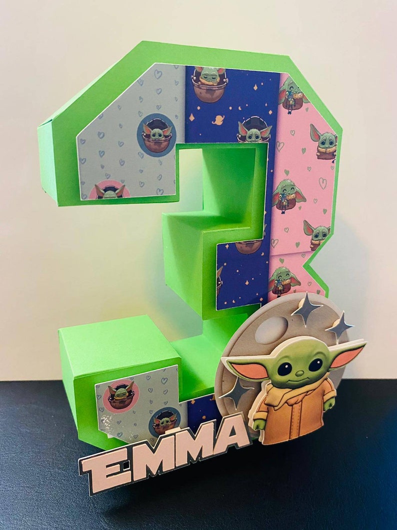 Baby Yoda 3d Letter/ Baby Yoda 3d Number/ Baby Yoda Party - Etsy