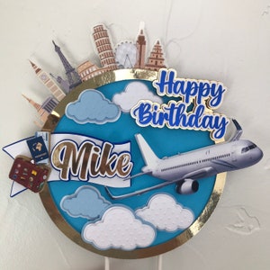 Around the World 3d Cake Topper /travel 3d Cake Topper/ Traveler Party ...