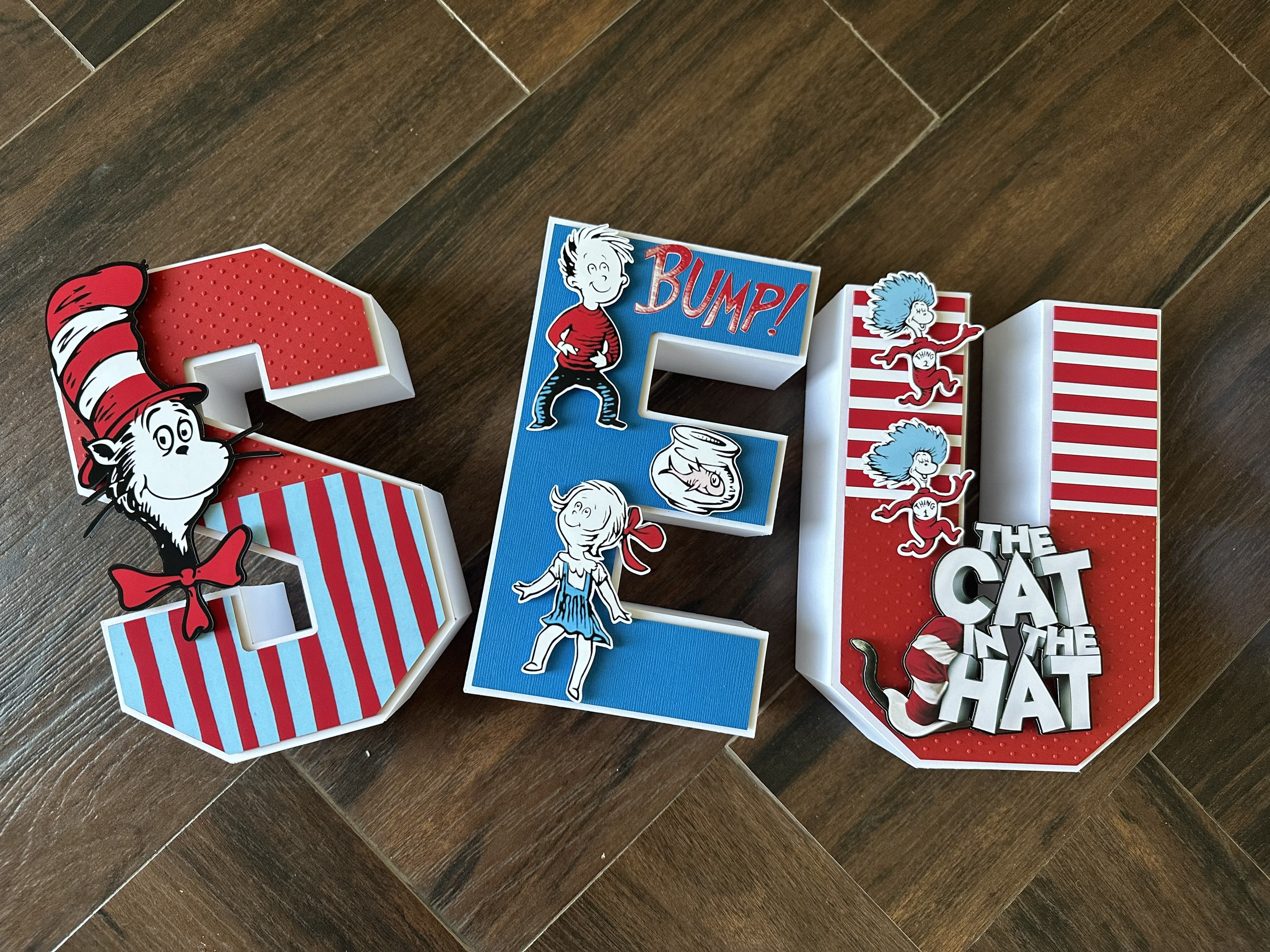 Seuss Inspired 3d Letters/ 3d Letters /seuss Birthday Party Theme - Etsy