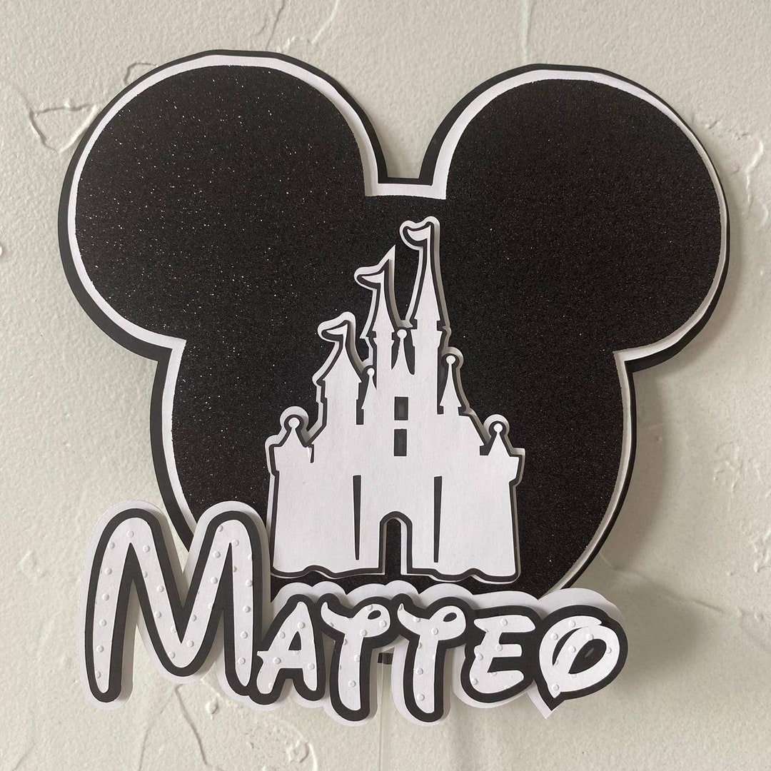 3D Mickey Mouse Cake Topper / Birthday Mickey Mouse Topper / Black and ...