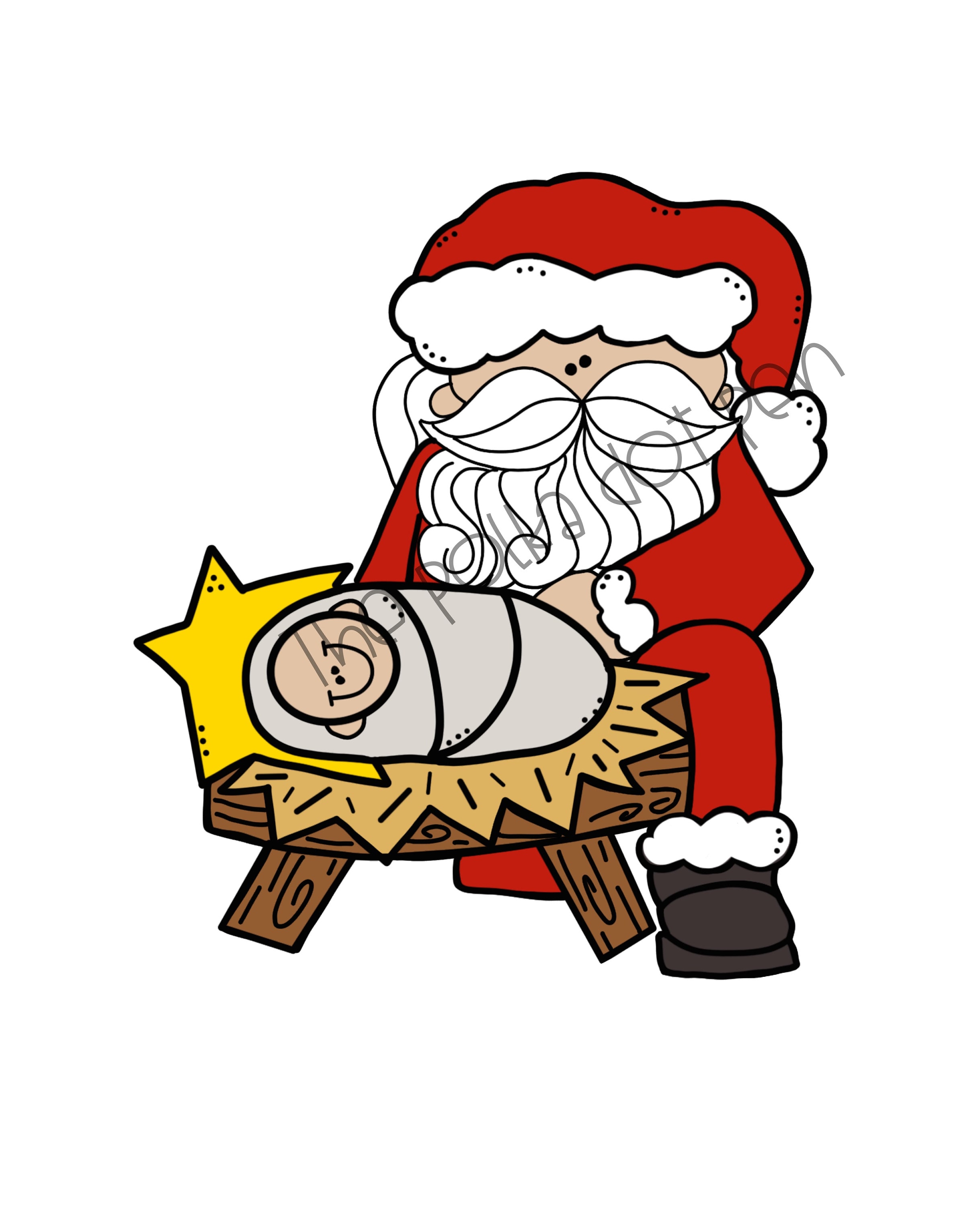 Santa With Baby Jesus JPEG - Etsy