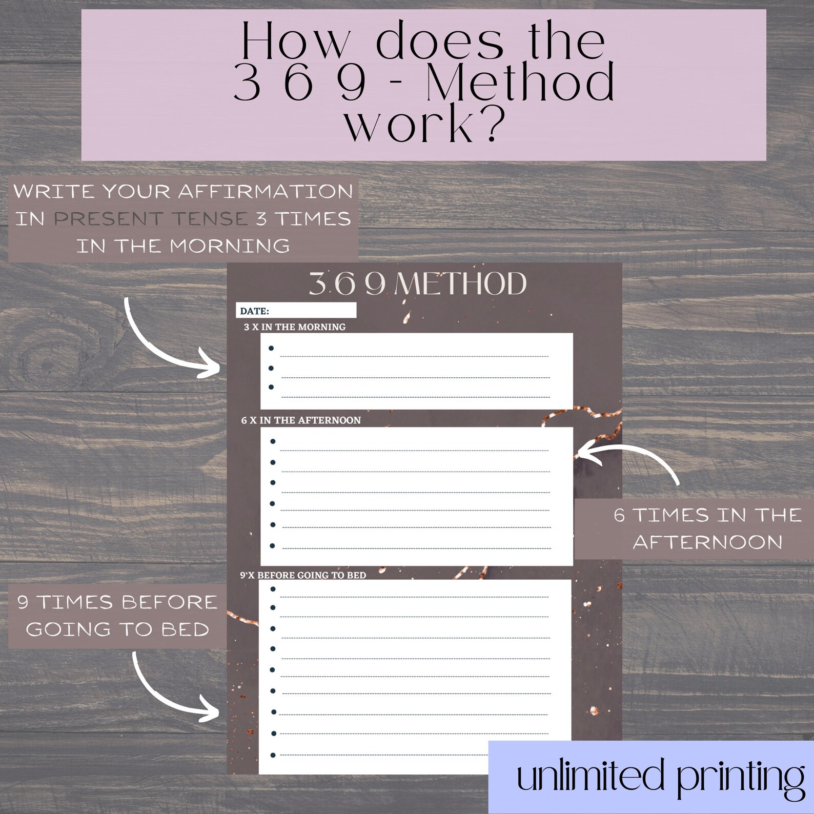 369 Manifestation Journal | Printable & Fillable PDF | 369 Method - Etsy