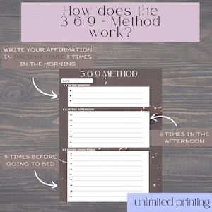 369 Manifestation Journal | Printable & Fillable PDF | 369 Method - Etsy