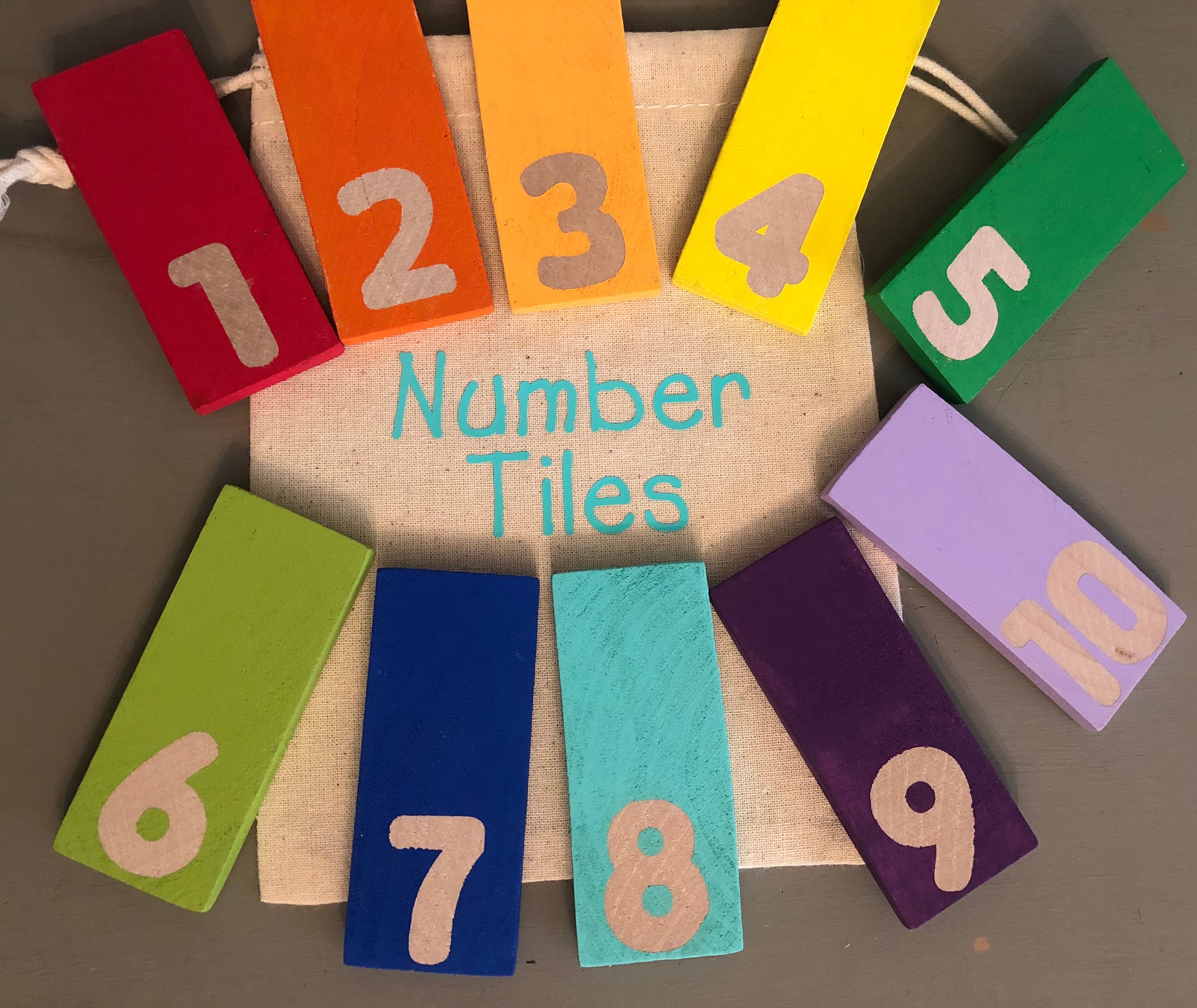 Wood Number Tiles - Etsy