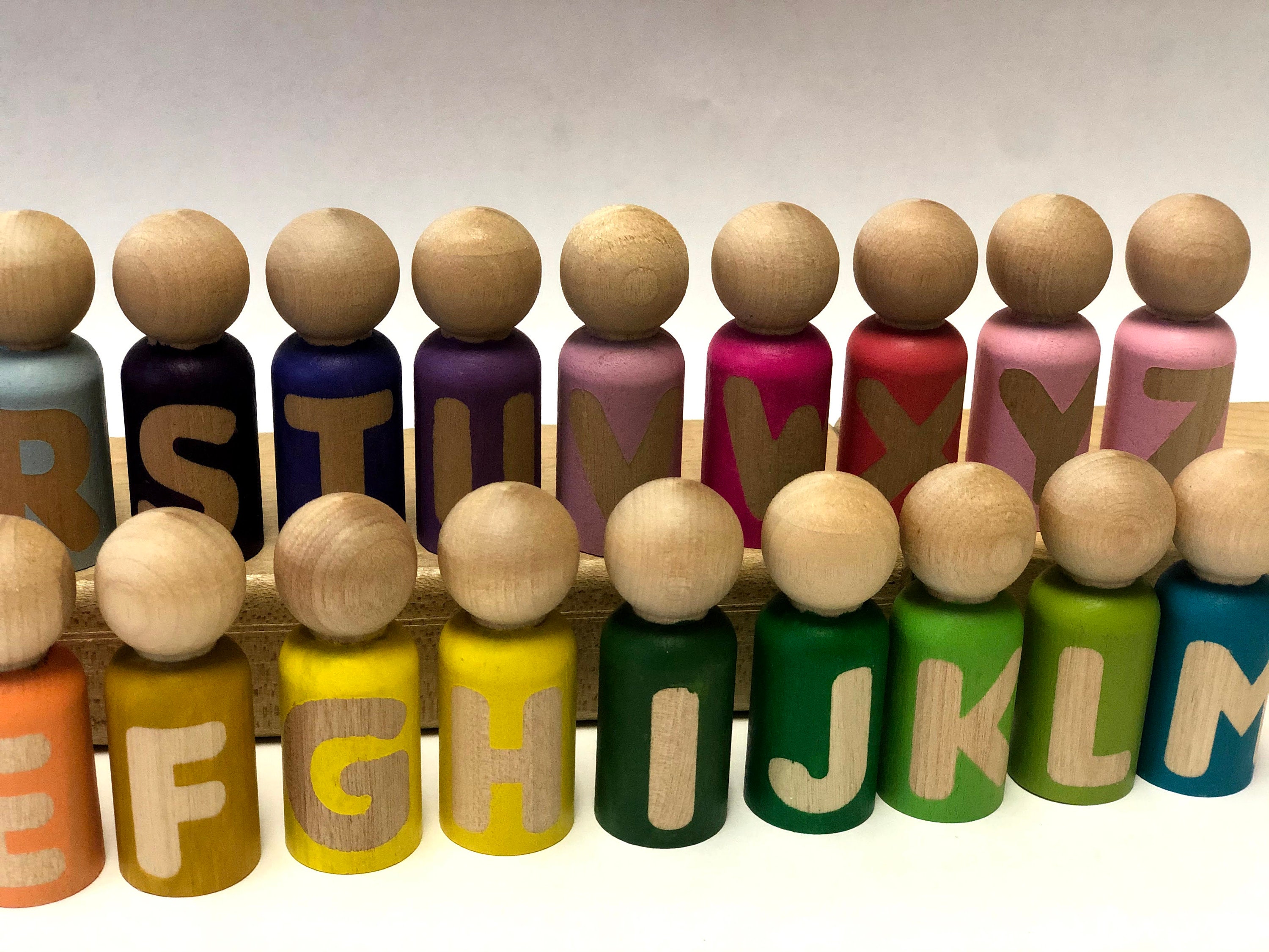 Alphabet Peg Dolls - Etsy