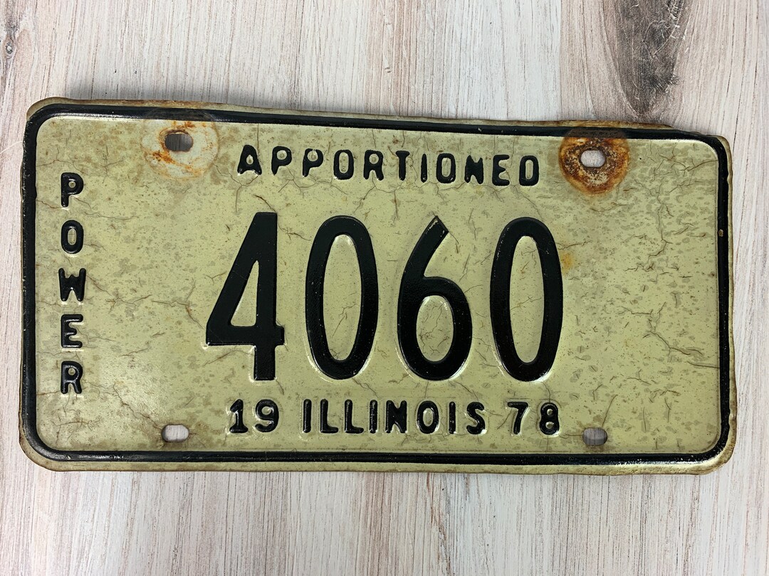 Vintage ILLINOIS 1978 Apportioned Power License Plate Good - Etsy