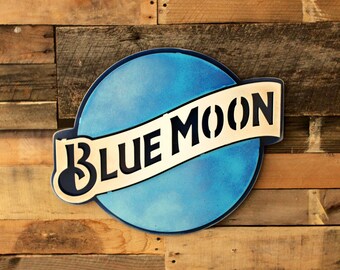 Blue Moon Beer Sign | Etsy