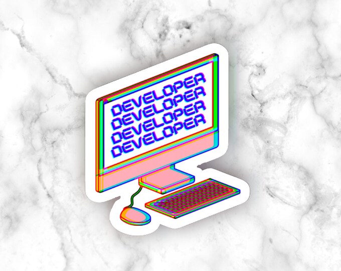 Retro Developer Sticker | Waterproof & Scratchproof | Hydroflask Laptop ...