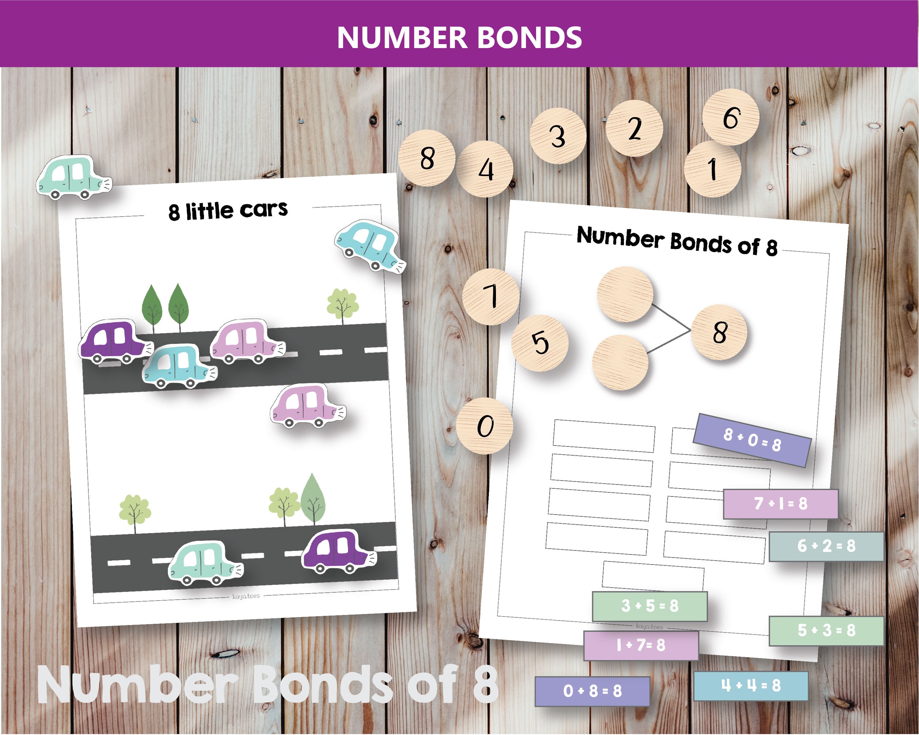 Number Bonds of 8 Eight Printables | Early Learning Math | Hands on ...