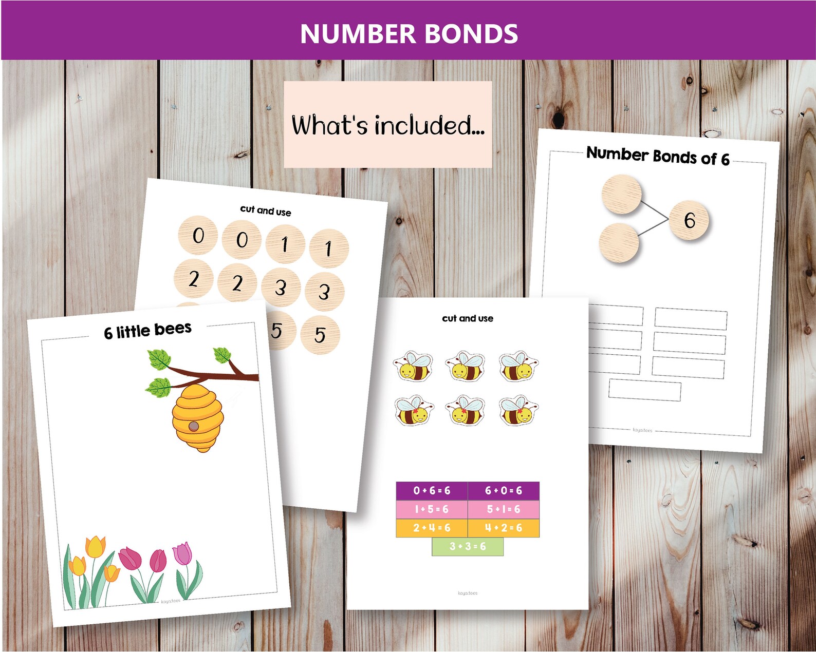 Number Bonds of 6 Six Printables | Early Learning Math | Hands on ...