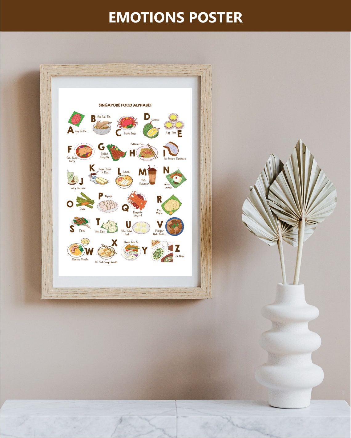 Alphabet Poster Singapore Food Printable Unique A-Z Wall Art - Etsy ...