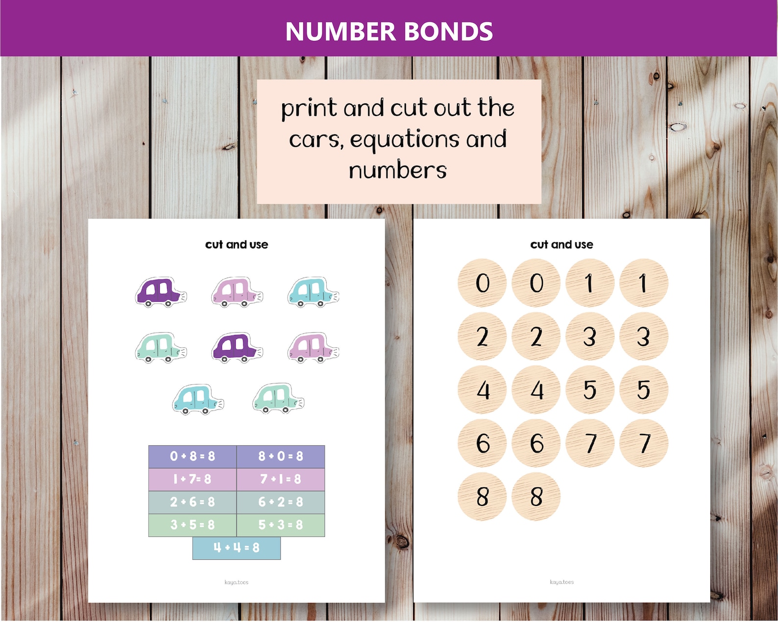 Number Bonds of 8 Eight Printables | Early Learning Math | Hands on ...