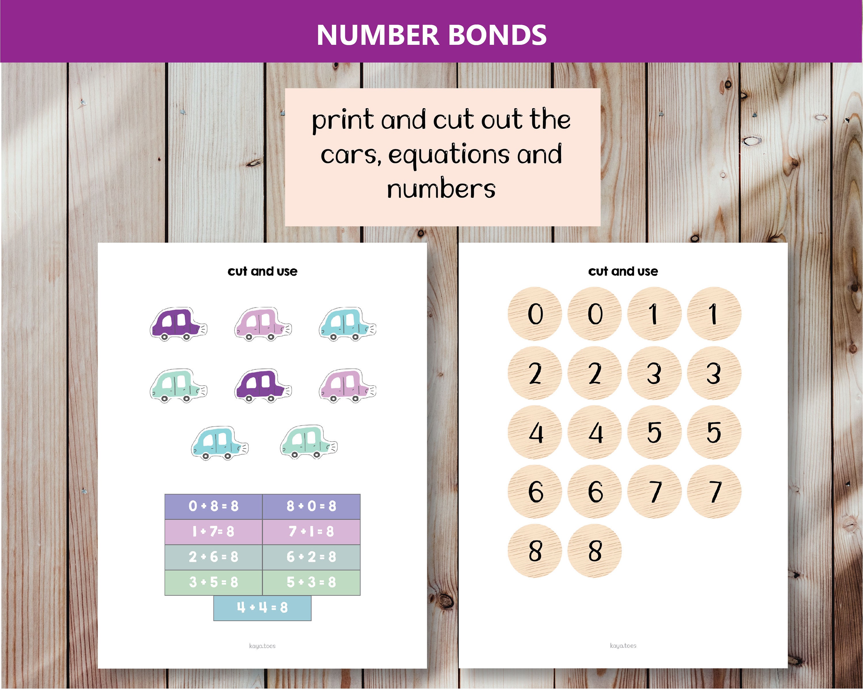 Number Bonds of 8 Eight Printables | Early Learning Math | Hands on ...